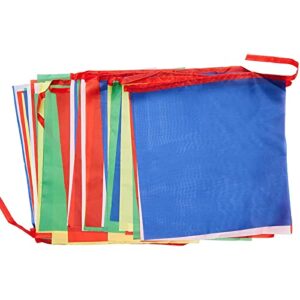 Blank Tibetan Prayer Flags, Traditional Design with 5 Element Colors (9.5 x 9.5 In, 25 Flags)