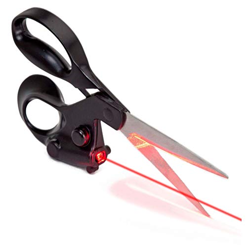 HaoAnKe Laser Scissors Professional Laser Guided Fabric Scissors, Sewing Cut Straight Fast Fabric Paper Crafts Black