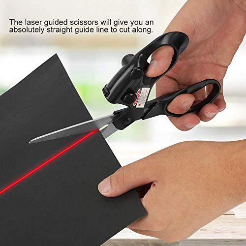 HaoAnKe Laser Scissors Professional Laser Guided Fabric Scissors, Sewing Cut Straight Fast Fabric Paper Crafts Black