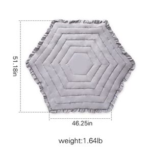 Hexagon Playpen Mat | Playard Mattress | Baby Floor Mat Fit Regalo 53" Play Yard | One-Piece Crawling Mat Non Slip Comfortable for Babies & Toddlers (Gray)