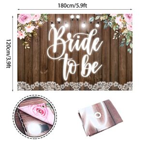 Bride to Be Backdrop Banner Decorations Bridal Shower Rustic Floral Wood Sign Wedding Background Bachelorette Engagement for Bride Women Photography Party Decor