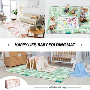 Play Mat, TopMade Folding Baby Playmat Reversible Kid Crawling Play Mat Waterproof Soft Foldable Mat Large Foam Floor Gym Activity Carpet NonToxic Portable Tummy Time Playroom Mat for Infant Toddler