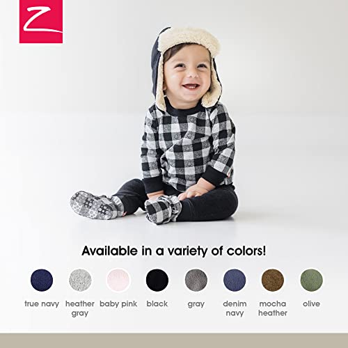 Zutano Cozie Fleece Unisex Toddler and Baby Trapper Hat, Cold-Weather Hat for Little Boys and Girls, Mocha Heather, 6 Months