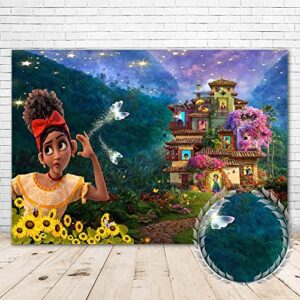 colorwonder dolores madrigal encanto backdrop 7x5ft glitter jungle encanto house background dolores madrigal poster encanto theme for girls bedroom wall decor vinyl encanto 1st birthday banner