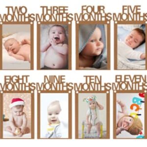 1 to 12 months Baby Photo Banner, Celebration 1st Birthday Hanging Banner for Home Party Photo Booth Props Decoration