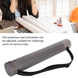 Zerodis Telescoping Drafting Tube, Plastic Circular Poster Tube with Strap Matte Texture Storage Tube Expands for Posters, Artwork and Drawings(Grey)