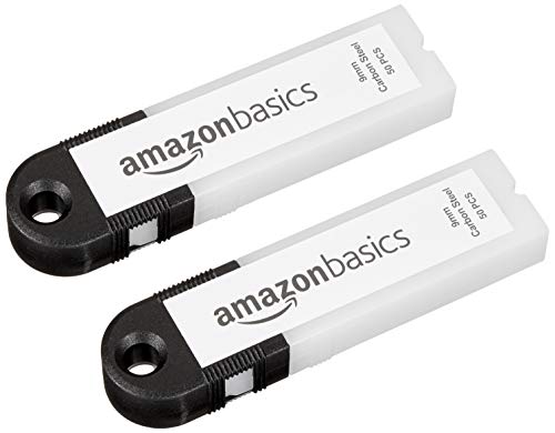 Amazon Basics 9mm (13-Point), Carbon Steel Snap Off Blades, 100/box