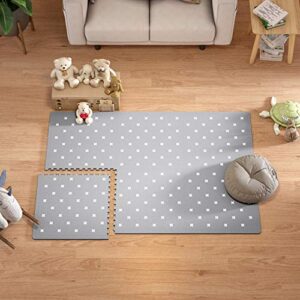 TCBunny Extra Large Baby Foam Play Mat - 4FT x 6FT Non-Toxic Puzzle Floor Mat for Kids & Toddlers, Waterproof Expandable Tiles with Edges (Grey with White Cross)