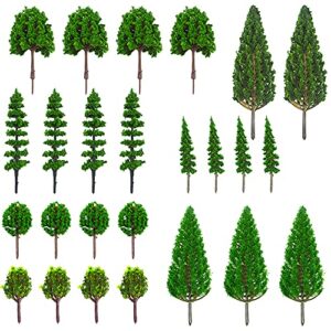 25pcs model trees model train scenery mixed miniature trees artificial wargame trees model railroad scenery diorama supplies scenery landscape