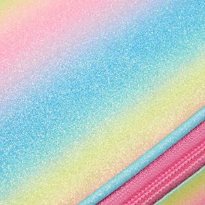 Rainbow Glitter Pencil Case for Girls School Supplies (9 x 4.6 in)