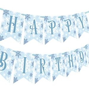 Snowflake Frozen Birthday Banner, Winter Wonderland 1st 2nd 3rd Birthday Party Decorations Snowflake Frozen Theme Party Christmas New Year Supplies