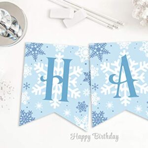 Snowflake Frozen Birthday Banner, Winter Wonderland 1st 2nd 3rd Birthday Party Decorations Snowflake Frozen Theme Party Christmas New Year Supplies