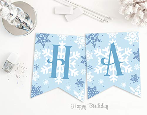 Snowflake Frozen Birthday Banner, Winter Wonderland 1st 2nd 3rd Birthday Party Decorations Snowflake Frozen Theme Party Christmas New Year Supplies