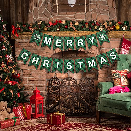 Christmas Decorations Indoor Fireplace Merry Christmas Banner