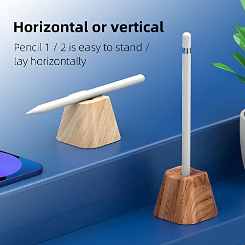 AODUKE Pencil Holder Compatible with Pencil (1st and 2nd Gen),Wooden Pencil case.Apple Pencil stand.Apple Pencil Accessories.Apple pen case.pencil Protect case-AJBZ1M (Shabili wood)