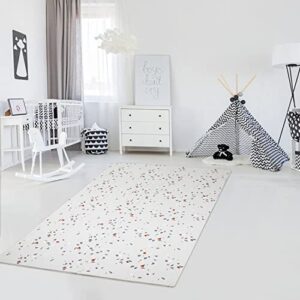 clevr extra large interlocking eva foam baby play mat soft stylish non-toxic kids toddler play floor tiles mats with edges 6 pcs 6’x4′ terrazzo style