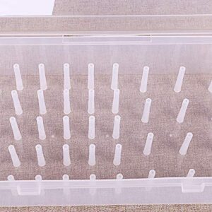 QiancArolBD Sewing Storage Box, Thread Storage, Large Thread Box, 42 Axis Sewing Threads Box Transparent Needle Wire Storage Organizer Containers Threads Case Transparent