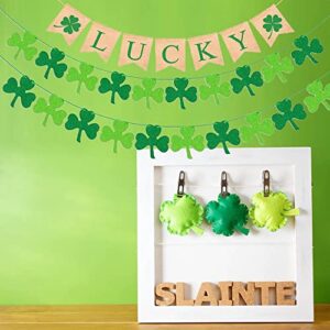 DmHirmg St Patricks Day Decorations,St Patricks Day Garland, Hanging Swirls with Garland,St Patricks Day Banner Ceiling Hanging and Wall Decoration (3 Sheets)