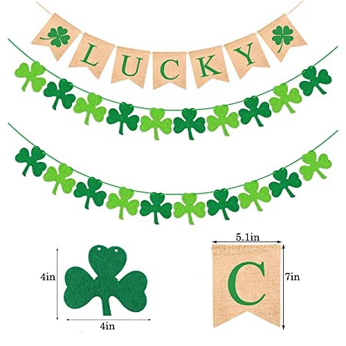 DmHirmg St Patricks Day Decorations,St Patricks Day Garland, Hanging Swirls with Garland,St Patricks Day Banner Ceiling Hanging and Wall Decoration (3 Sheets)