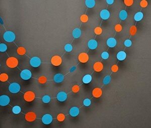 boston creative company garland – blue orange garland – beach wedding – wedding garland – paper garland – birthday party decorations – nursery decor – blue and orange baby shower – blue baby shower