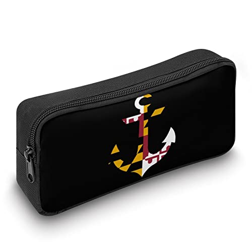 Maryland Anchor Pencil Case Stationery Pen Pouch Portable Makeup Storage Bag Organizer Gift