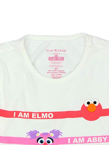 Isaac Mizrahi Loves Sesame Street Elmo Toddler Baby Short Sleeve T-Shirt Tee (2T, White)