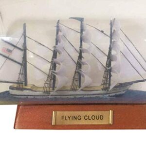 Hampton Nautical Flying Cloud Ship in a Bottle, Blue, 11"