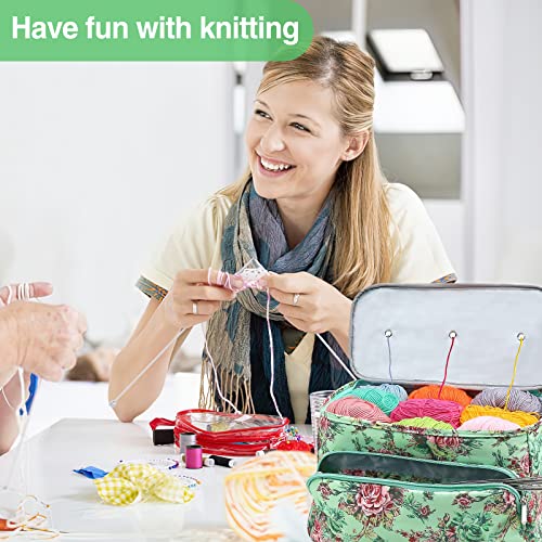 SUNJULY Blingbin Knitting Storage Bag, Portable Crochet Yarn Storage Bag Organizer with Holes Knitting Bag Prevent Tangling Totes