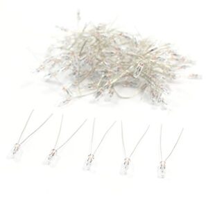 MP02W 100pcs 3mm Clear Miniature 12V 60mA Grain of Wheat Bulbs Warm White for Model Train Layout or Architectural Project