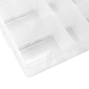 MAHIONG 6 Pack 36 Grids Plastic Organizer Box with Adjusatble Dividers and 600 PCS Label Stickers , Clear Bead Storage Container Small Parts Organizer for Crafts Jewelry Fishing Tackles