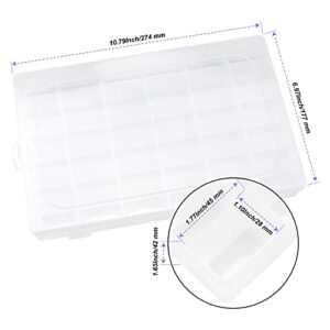 MAHIONG 6 Pack 36 Grids Plastic Organizer Box with Adjusatble Dividers and 600 PCS Label Stickers , Clear Bead Storage Container Small Parts Organizer for Crafts Jewelry Fishing Tackles