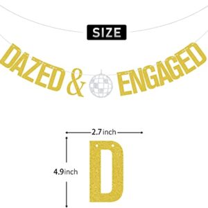 Dazed & Engaged Banner Gold Glitter, Hippie Engaged Banner, Retro 60's 70's Bachelorette Banner, Engaged Banner, Last Disco Engagement Party Decorations