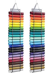 artsycase, vinyl roll holder storage rack with 24 compartments,diamond painting canvas craft storage organizer wall mount over the door organizer for vinyl sheets wrapping paper design drawings(2pcs)