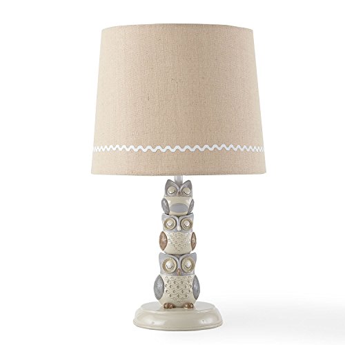 Levtex Baby - Night Owl Table Lamp and Shade - Owl Base with Tan Canvas Shade Lamp - Nursery Accessories - Measurements: 22 in. high and 6 in. Diameter