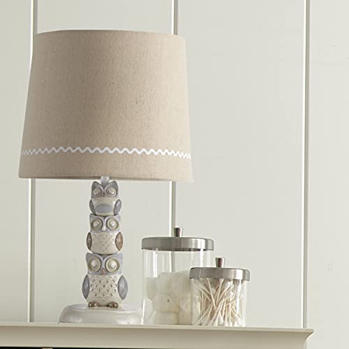 Levtex Baby - Night Owl Table Lamp and Shade - Owl Base with Tan Canvas Shade Lamp - Nursery Accessories - Measurements: 22 in. high and 6 in. Diameter