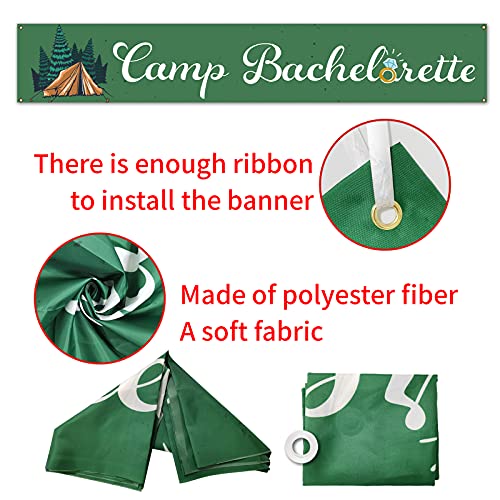 Camp Bachelorette Large Banner Sign Backdrop,Bachelorette Weekend In The Woods Glamping Lake Party Decorations Supplies, Party Decor Lawn Sign Yard Sign 9.8x1.6ft