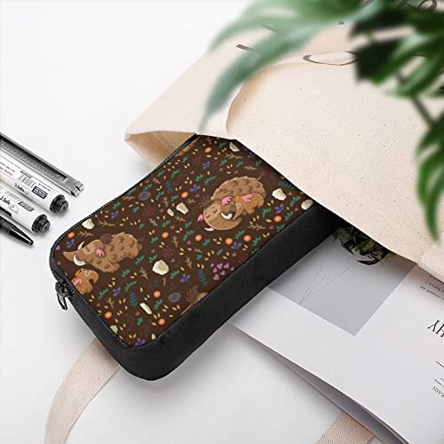 Small Woolly Mammoth Pencil Case Stationery Pen Pouch Portable Makeup Storage Bag Organizer Gift