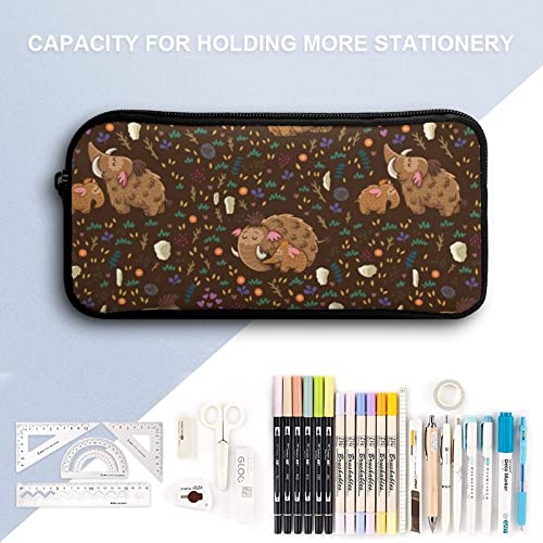 Small Woolly Mammoth Pencil Case Stationery Pen Pouch Portable Makeup Storage Bag Organizer Gift