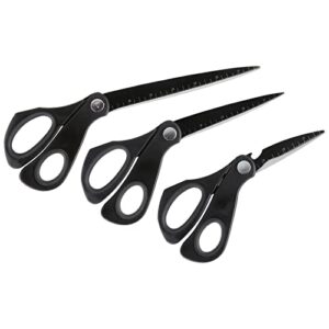 olympia tools heavy duty scissors set 3pk, multipurpose ultra sharp shears, premium stainless steel blades, ergonomic grip black, for office home school sewing fabric craft supplies