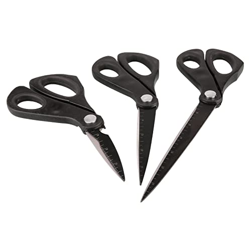 OLYMPIA TOOLS Heavy Duty Scissors Set 3PK, Multipurpose Ultra Sharp Shears, Premium Stainless Steel Blades, Ergonomic Grip Black, for Office Home School Sewing Fabric Craft Supplies