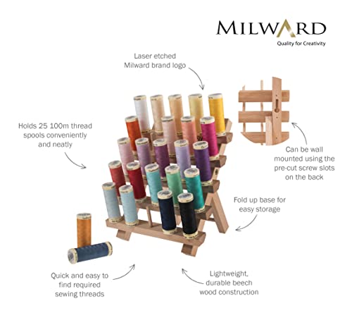 Millward Holder: 25 Spools: Beech Wood, 14.5x15.5x18