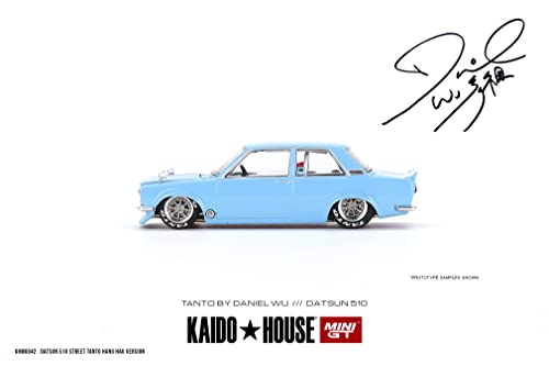 Datsun 510 Street Tanto V1 Hang Hau Blue Designed by Jun Imai Daniel Wu x Kaido House Special 1/64 Diecast Model Car by True Scale Miniatures KHMG042