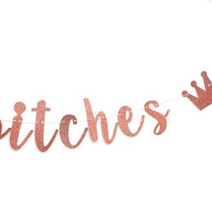 I'm 18 Bitches Banner, 18th Birthday Party Decor, Funny Eighteen Years Old Birthday Banner, Girl's 18th Birthday Party Decorations (Rose Gold)