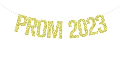 Prom 2023 Banner, Prom Night Decor, Class of 2023 Bunting Garland, 2023 Graduation Party Decorations Gold Glitter