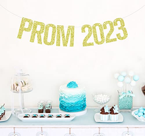 Prom 2023 Banner, Prom Night Decor, Class of 2023 Bunting Garland, 2023 Graduation Party Decorations Gold Glitter