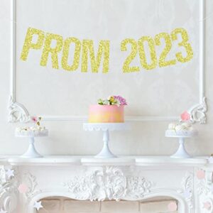 Prom 2023 Banner, Prom Night Decor, Class of 2023 Bunting Garland, 2023 Graduation Party Decorations Gold Glitter