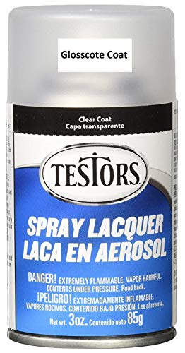 Testors TES1261 Glosscote Spray Enamel 3oz, Clear Coat (Pack of 4) - with Make Your Day Paint Brush Set