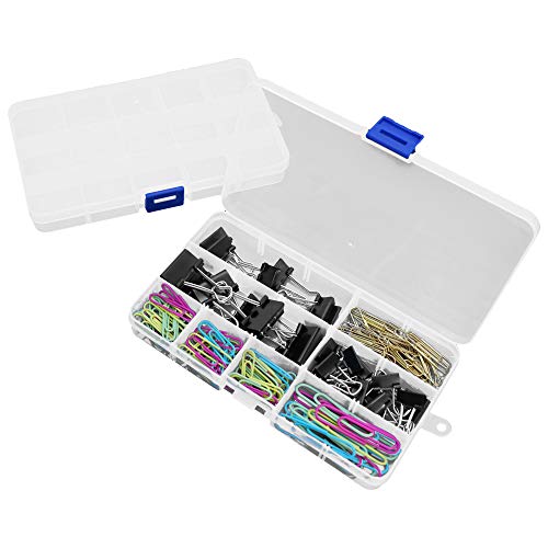 6-Pack Clear Plastic Jewelry Organizer Box with Adjustable Dividers for Bead, Nail Art, Crafts, Diamond Painting, Fishing Tackle Storage Box, (15 Grids, 6.8" x 0.8" x 3.9")