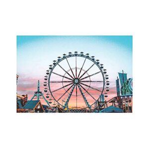 ferris wheel backdrop banner – 9 feet long – county fair and carnival party decor