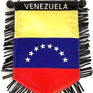 Venezuela Venezuelan Flag for cars stickers decals small window hanging mini banners rearview mirror car accessories automobile homes windows STICKS to Glass Quality Made mini Banners